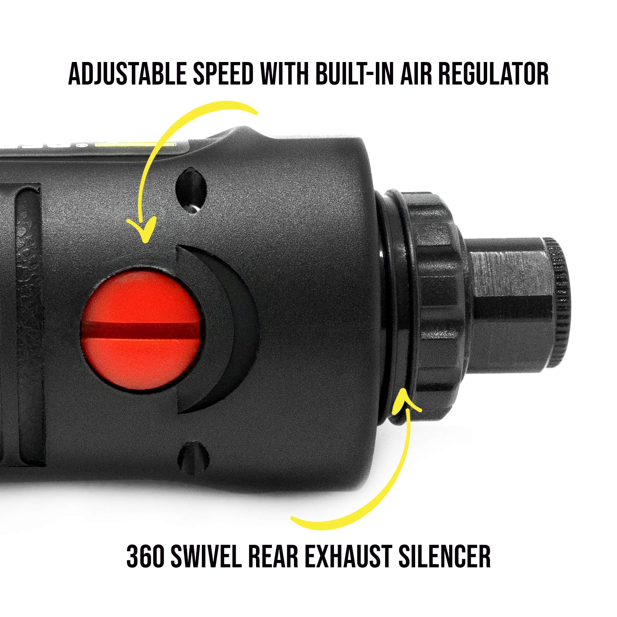 Berkling Tools BT 6321-12 | 12" Extra Long Extension 1/4β Straight Air Die Grinder, Professional Grade Heavy Duty Variable High Speed (Straight, 12" Extension)