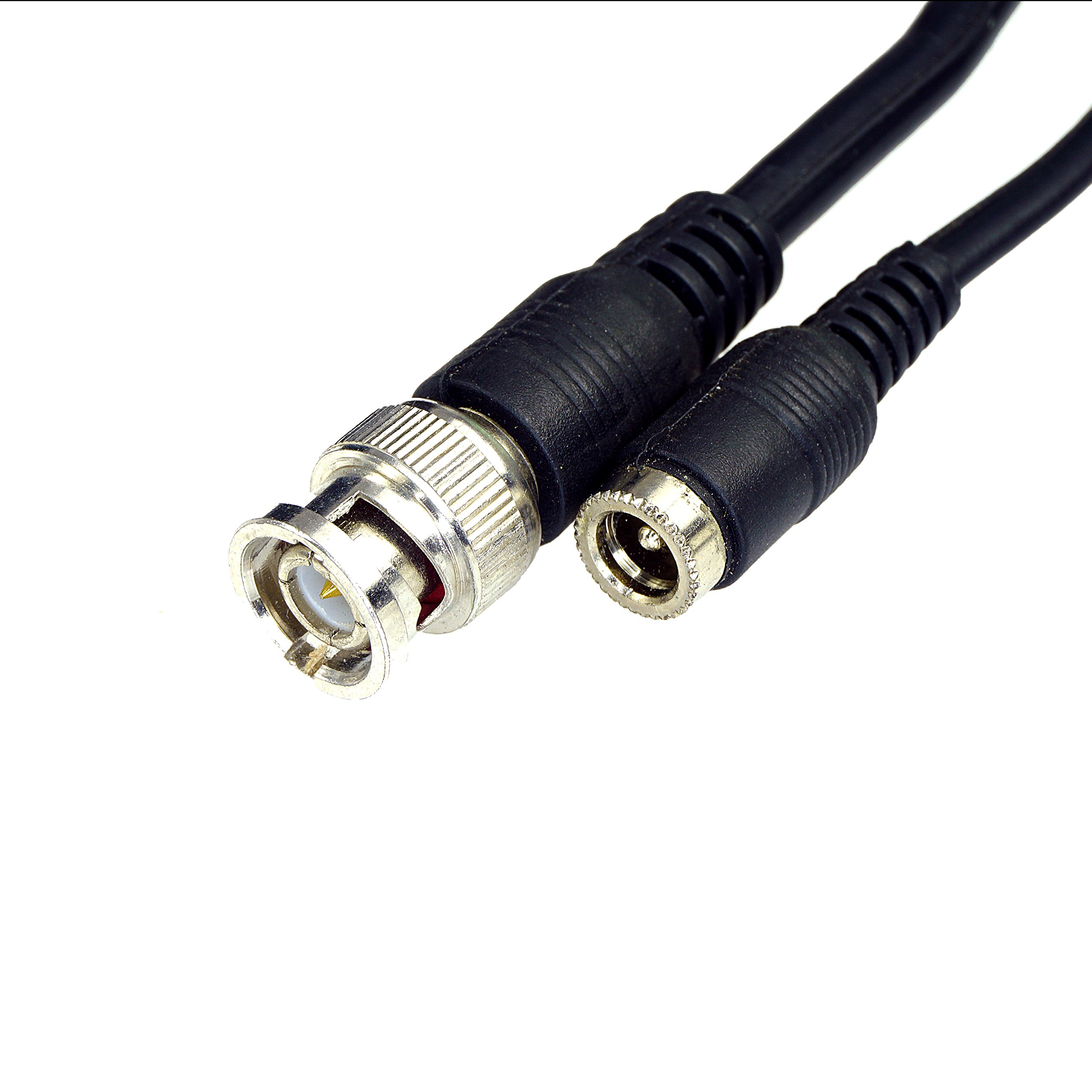 Five Star Cable RG59 Siamese Combo Cable Patch RG59 Video + 18/2 Power for TVI, CVI, AHD and HD-SDI CCTV Camera System with BNC connectors and 2.1mm Power Jack (100 Ft, Black)