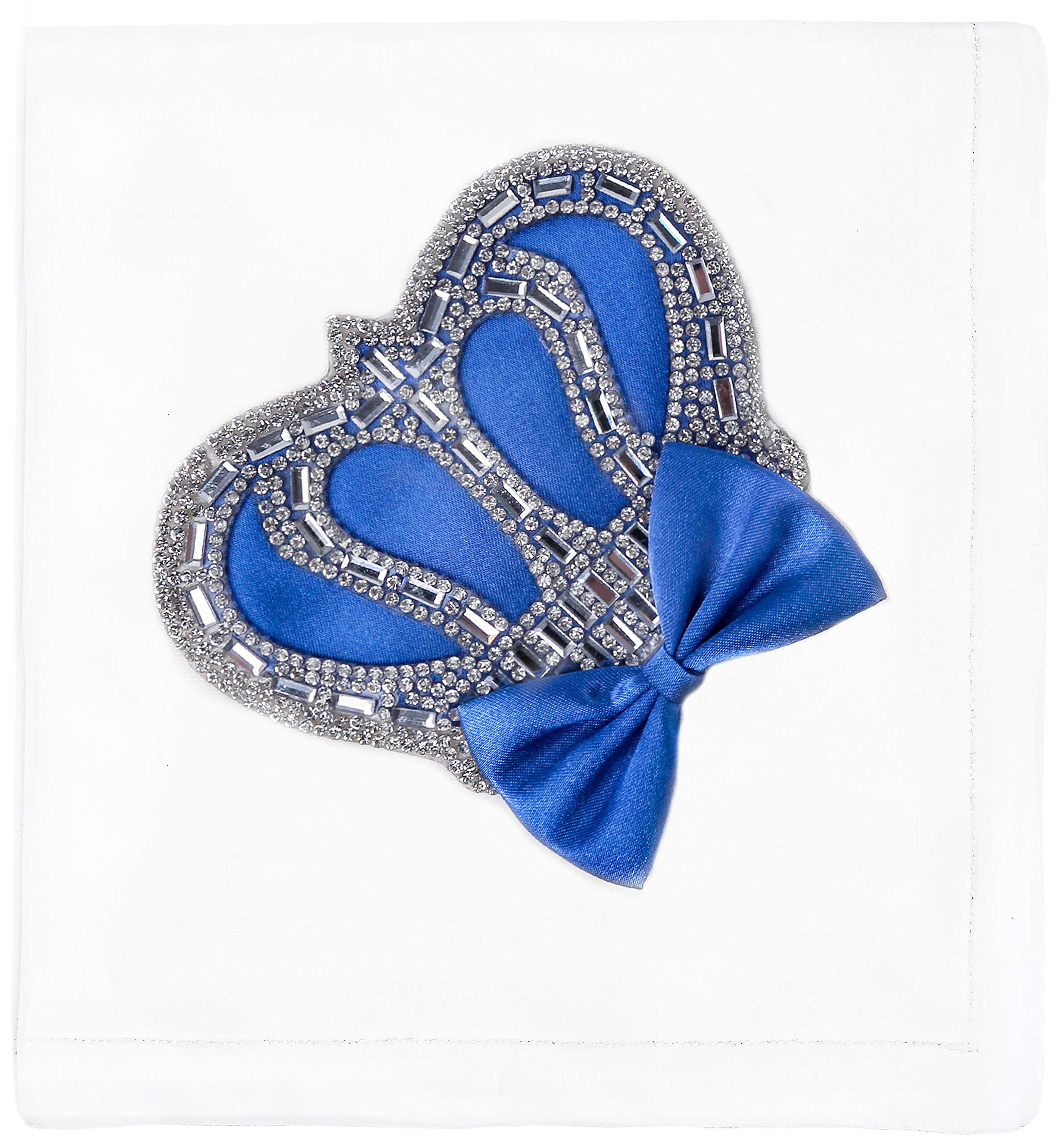 Lilax Baby Boy Newborn Crown Jewels Swaddle Receiving Blanket Royal Blue