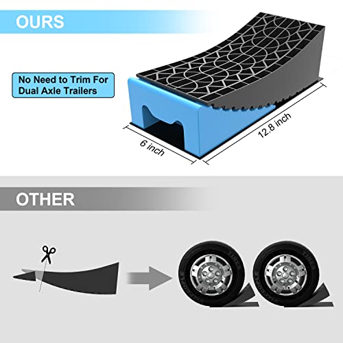 CircleRoad RV Leveler Blocks 2 Pack with Rubber Anti-Skid Pads, RV Leveling Blocks for Travel Trailers, RV, Campers, Trucks, Non Slip Design RV Leveling Blocks Bear Weight 35,000 lbs,Blue