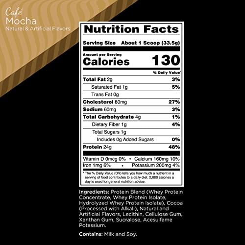 Rule One Proteins Whey Blend - Café Mocha, 24g Fast-Acting Whey Protein Concentrates, Isolates, and Hydrolysates Per Serving, with Naturally Occurring EAAs and BCAAs, 2lbs