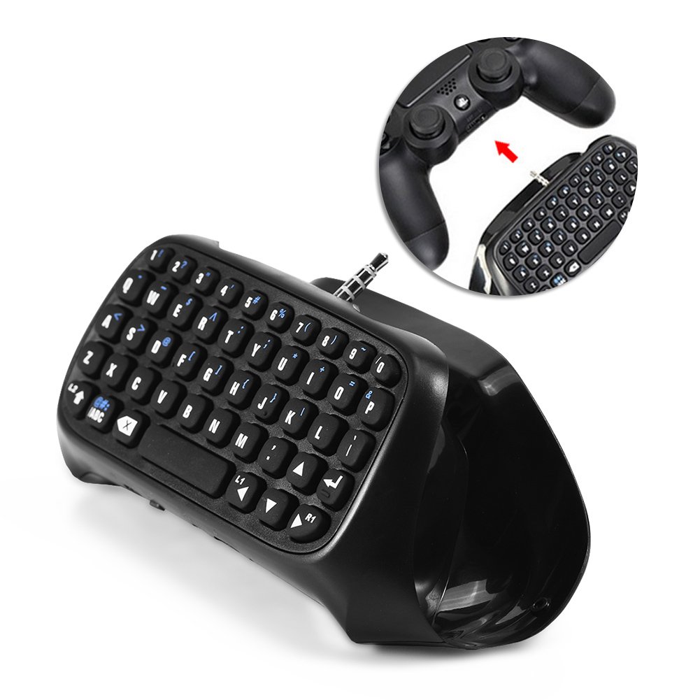 Bindpo Controller Keyboard, Mini Bluetooth Gaming Keyboard Gamepad Chatpad Message Keyboard for Playstation 4,Slim Controller/Phone and Tablet