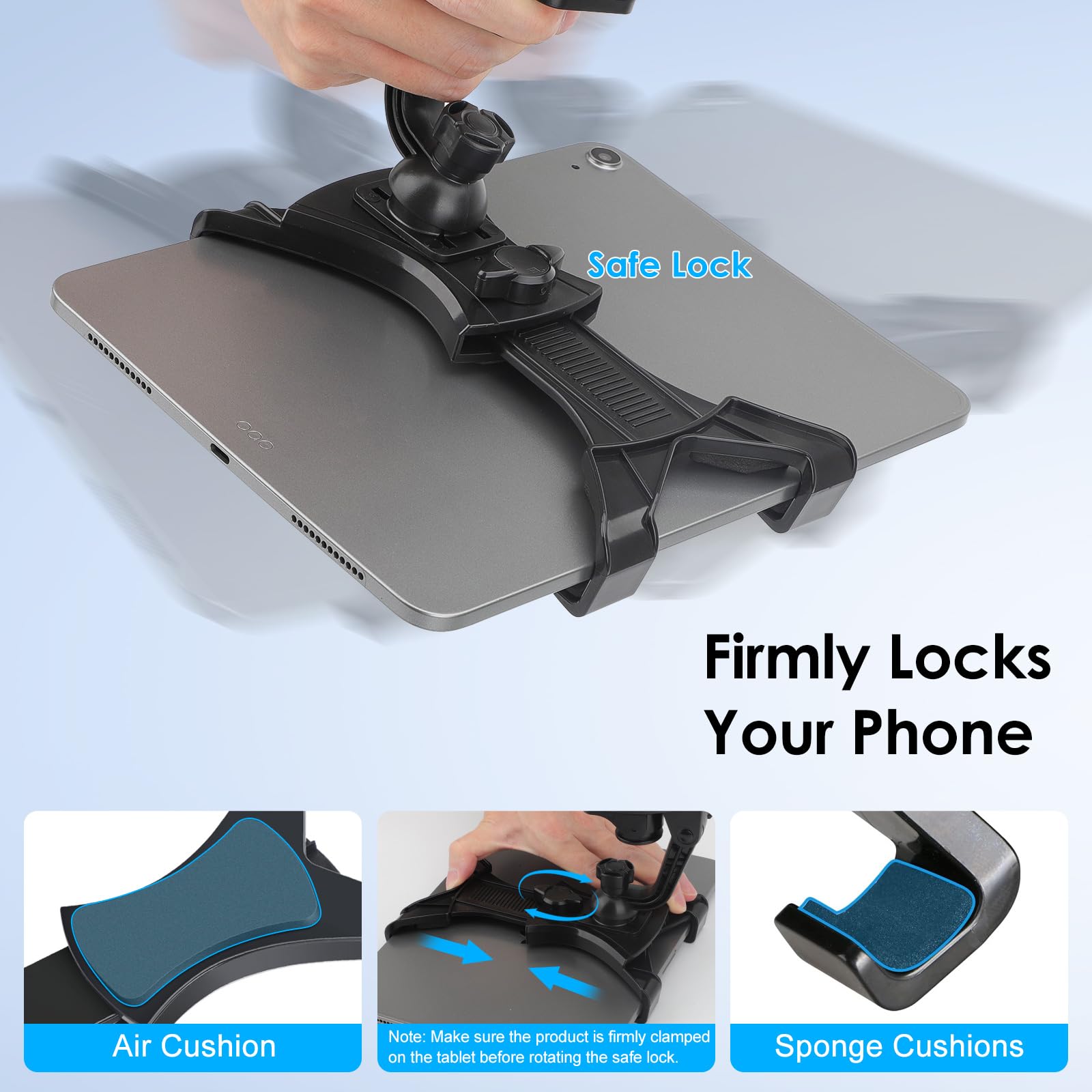 Linkstyle Car Tablet Holder, Suction Cup Car iPad Holder Dashboard Windshield Tablet Car Mount for 7-10.5in Tablets