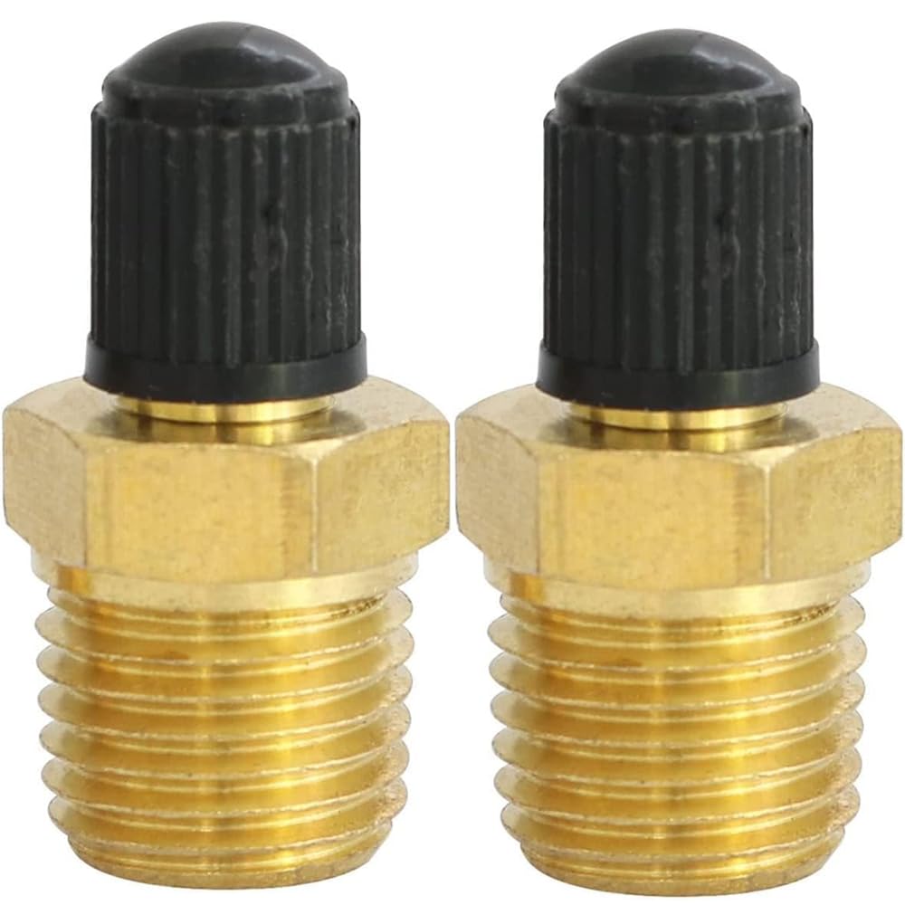 Tank Valve, 2pcs Schrader Valve Standard Valve Core with 1/4''NPT Male Threads for Air Compressor Tanks
