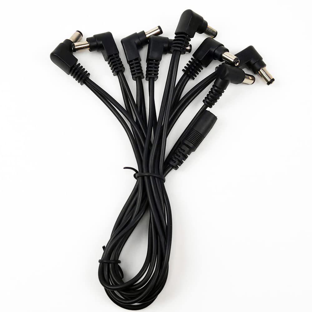60CM Guitar Effect Pedal Power Supply Cable 2.1 mm Cord ( 4 Pack), black, 4 power cords