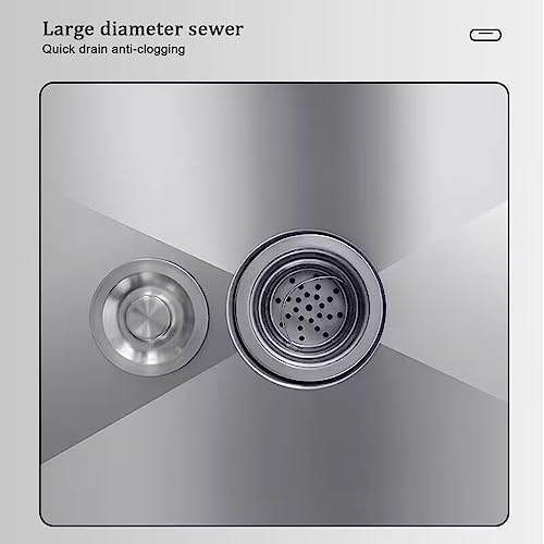 Free Standing Stainless-Steel Single Bowl Single Compartment Kitchen Sink Outdoor Sink Prep & Utility Washing Hand Basin for Restaurant Kitchen and Home(39.4 * 23.6 * 31.5in)