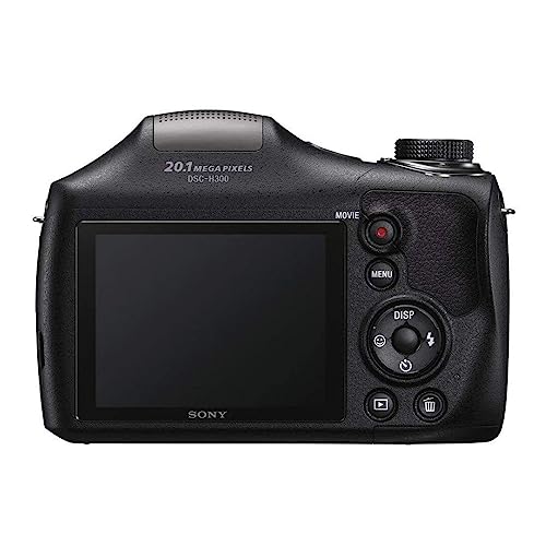 Sony Cyber-Shot DSC-H300 20.1 MP 35x Zoom Digital Camera (Certified Refurbished) with 64GB SD Card,Padded Camera case with accesory kit, and Rapid Travel Charger with 4AA Batteries Bundle (5 Items)