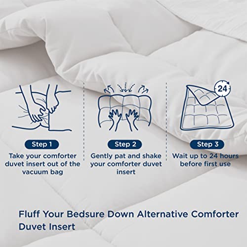 Bedsure Duvet Insert Queen Comforter Beige - All Season Quilted Down Alternative Comforter for Queen Bed, 300GSM Mashine Washable Microfiber Bedding Comforter with Corner Tabs