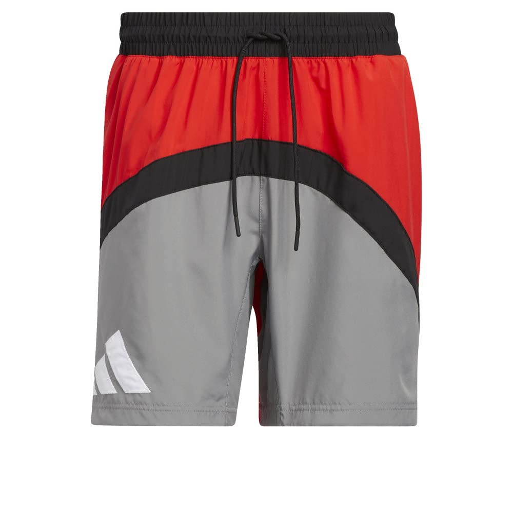 adidas Men's Galaxy Shorts, Vivid Red/Grey, X-Large