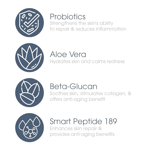 Glowbiotics Probiotic Revitalizing Cleanser: Gentle Hydrating Face Wash for Sensitive Skin | Removes Dirt, Oil & Makeup, Soothes Redness, with Peptides & Aloe Vera