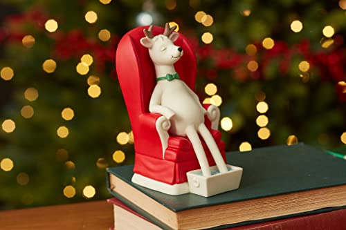 Department 56 Snowbabies Christmas Memories Santa's Reindeer Rest and Relaxation Figurine, 5.35 Inch, Multicolor