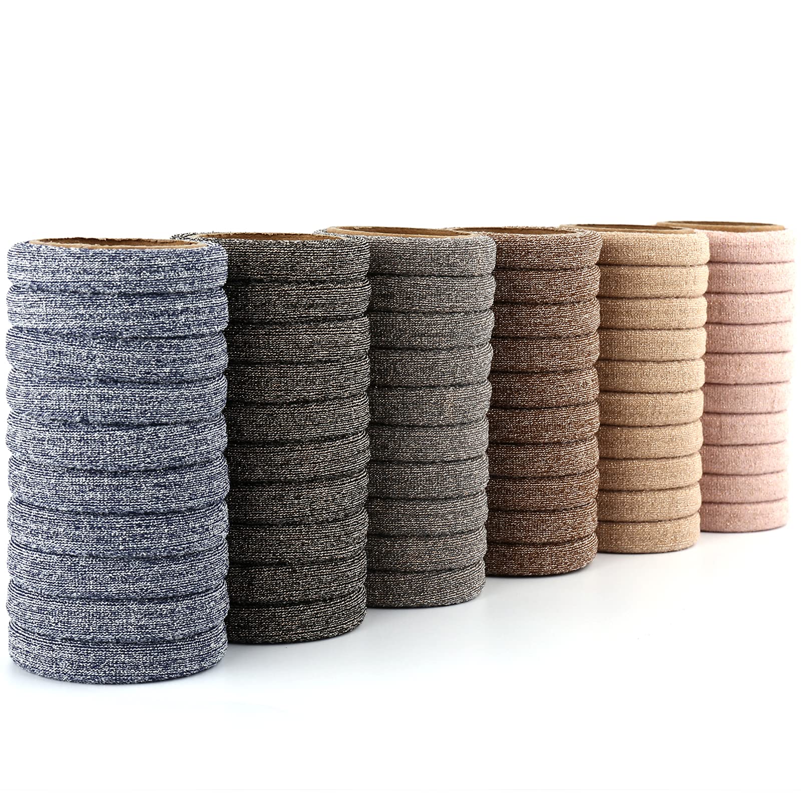 60PCS Large Hair Ponytail Holders, Large Seamless Hair ties bands, Cotton Hair Bands, by BAOLI