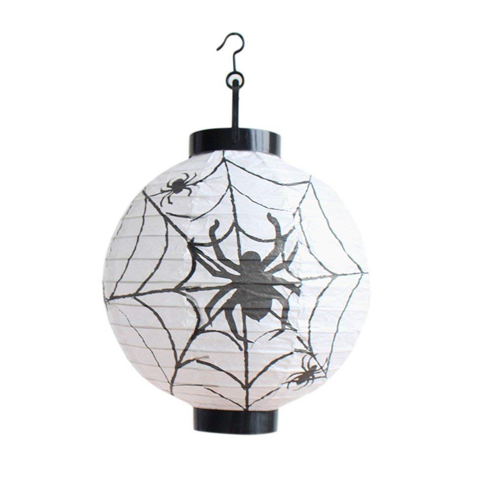 CCOOfhhc Halloween Decorations Paper Lanterns with Light,1pcs of Pumpkin Spider Bat Skeleton Castle Halloween Outdoor Party Supplies