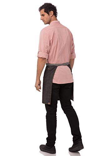 Chef Works Unisex Manhattan Half Bistro Apron, Black, One Size