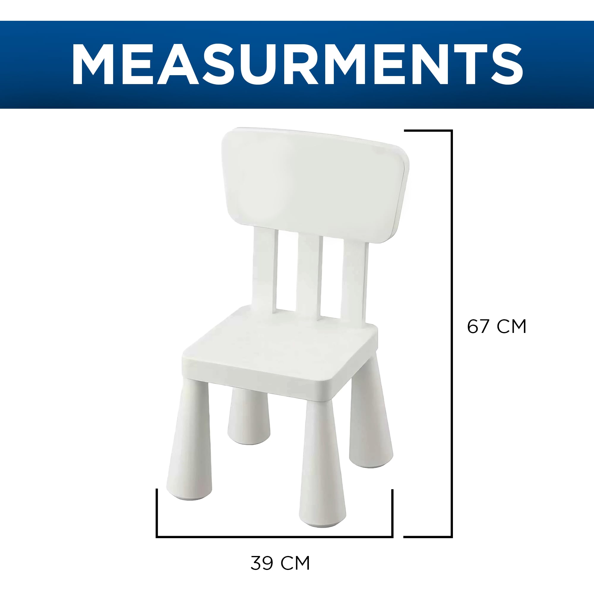 home stuff Children's chair, Kids Chair, in/outdoor/, Lightweight, Easy to Clean, white