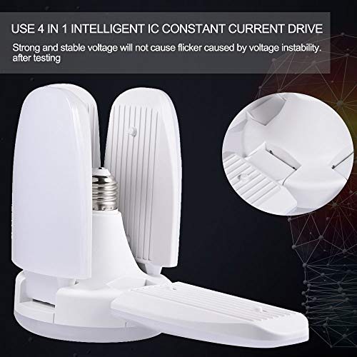 60W LED Garage Lights, 6000 Lumens Adjustable Leaf Light Garage Ceiling Light, CRI 80,Daylight White 6000k LED Garage Ceiling Light, high Bay Light for Garage, Barn, Workshop, Warehouse