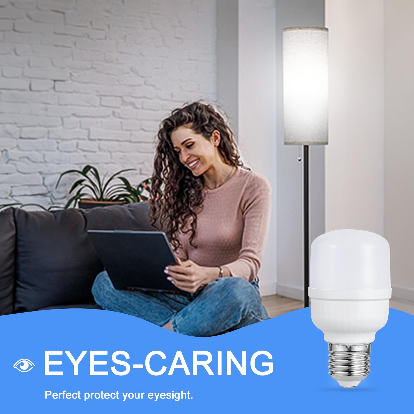 aooshine Q50 Dimmable LED Light Bulbs 6W 5000K Warm White,E26 Base 120Volts LED Bulb for Table Lamp Floor Lamp