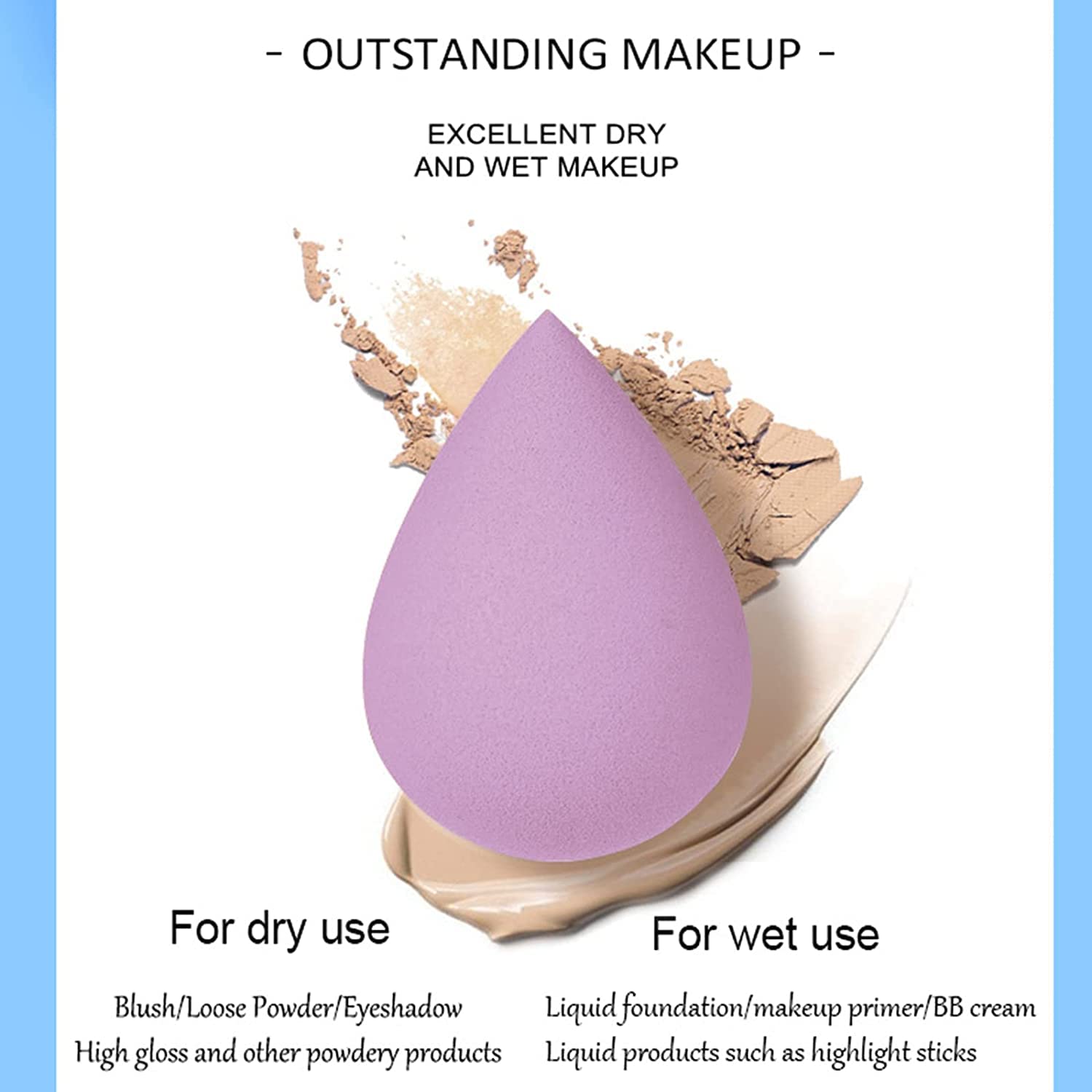 6pcs Daiso Pink Series Multi-color Makeup Sponge Set, Foundation Blending Beauty Blender, Flawless for Liquid Creams and Powders (A-PINK)