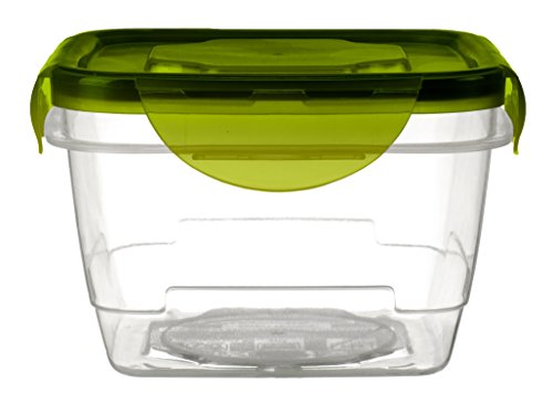 Imperial Home 10 Pc Food Storage Set, Plastic Containers for Food, Airtight Lock Lids, Reusable, Microwave, Refrigerator, & Freezer Safe, 100% Leak Proof, BPA-Free, Stain Resistant, Multicolor Square