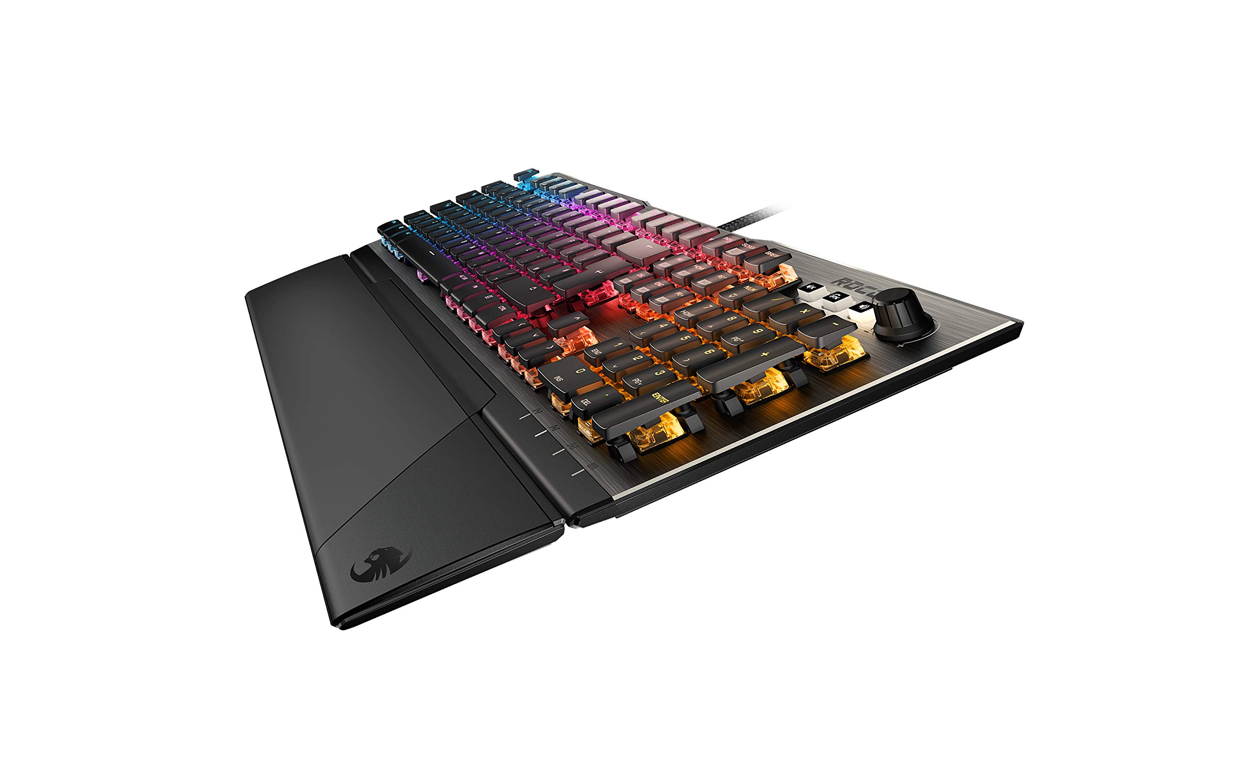 ROCCAT Vulcan 120 - Mechanical RGB Gaming Keyboard, AIMO LED Per-Key lighting, ROCCAT Titan switches, durable design (aluminum top plate), multimedia wheel, detachable wrist rest
