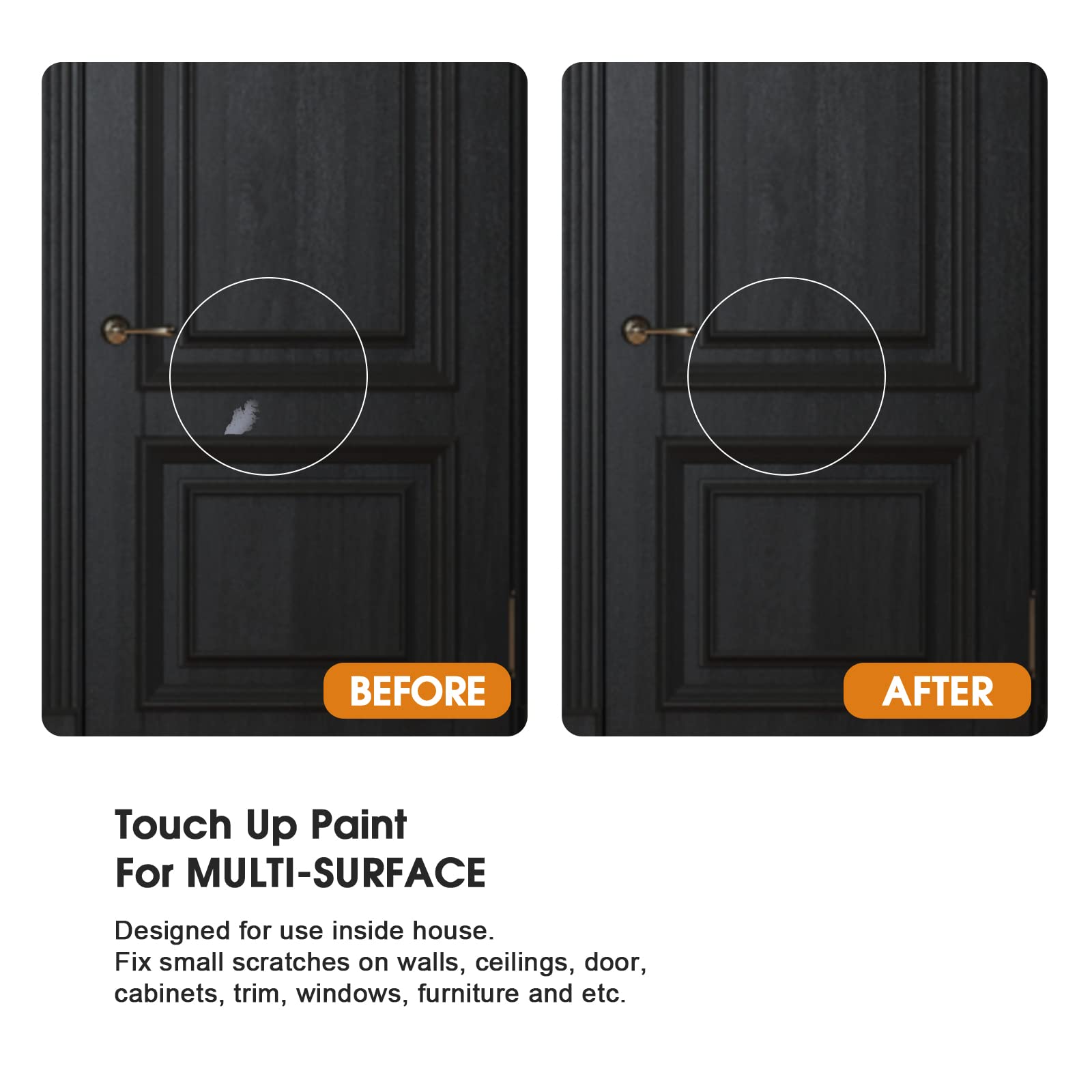 NADAMOO Multi Surface Touch Up Paint Gray, Interior House Appliance Paint Repair Marker for Wall, Ceiling, Cabinet, Door, Furniture, Windows, Shutter and Trim-60 ml / 2 oz, with 3 Brushes