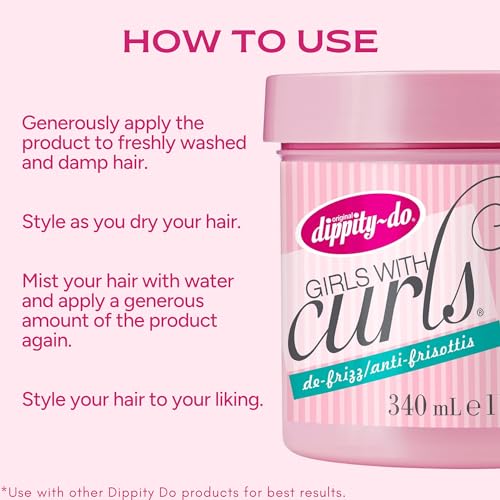 Dippity Do Girls with Curls Light Hold Gelee - Shape, Smoothe & Separate Your Curls - Formulated with Aloe, Vitamin E & Wheat Protein for Frizz-Free & Never Crunchy Curls - 340 mL/11.5 fl oz