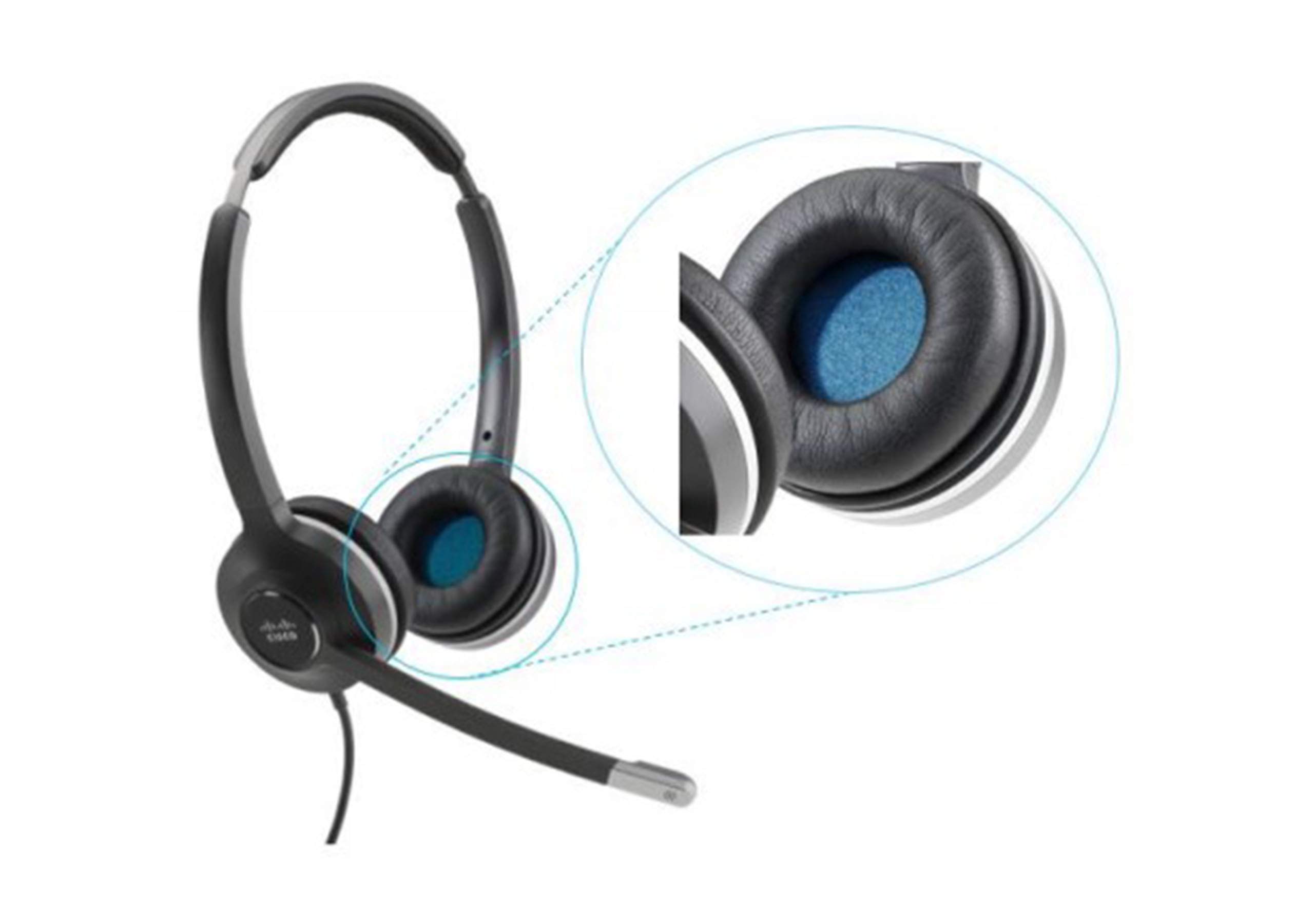 CISCO Headset 560 Series Replacement Ear Cushions (8 Pieces) - Spare – Black, 1-Year Limited Liability Warranty (CP-HS-WL-5EC8=)