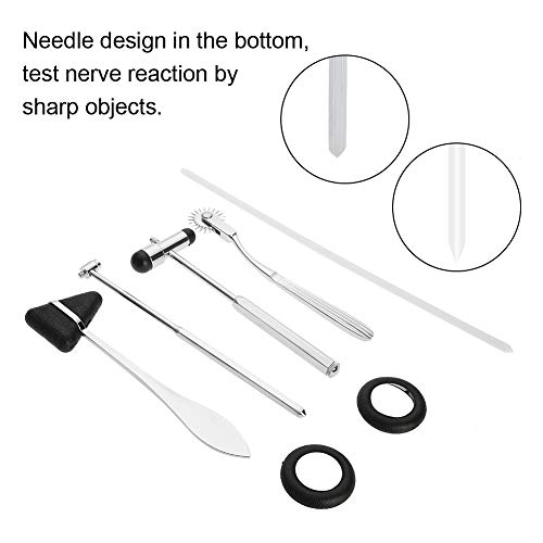Akozon Neurological Hammer, Medical Muscle Reflex Diagnostic Percussion Health Care Percussor Kit 5 Piece Set with Pointed Round Triangle T-Shaped Head for Nurses