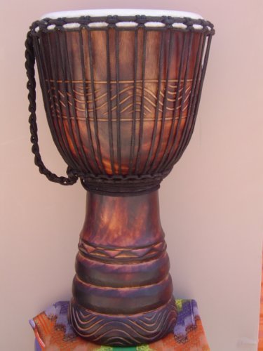 Beautiful 24" X 14" Djembe Deep Carved Hand Drum Bongo - Model # 60m19