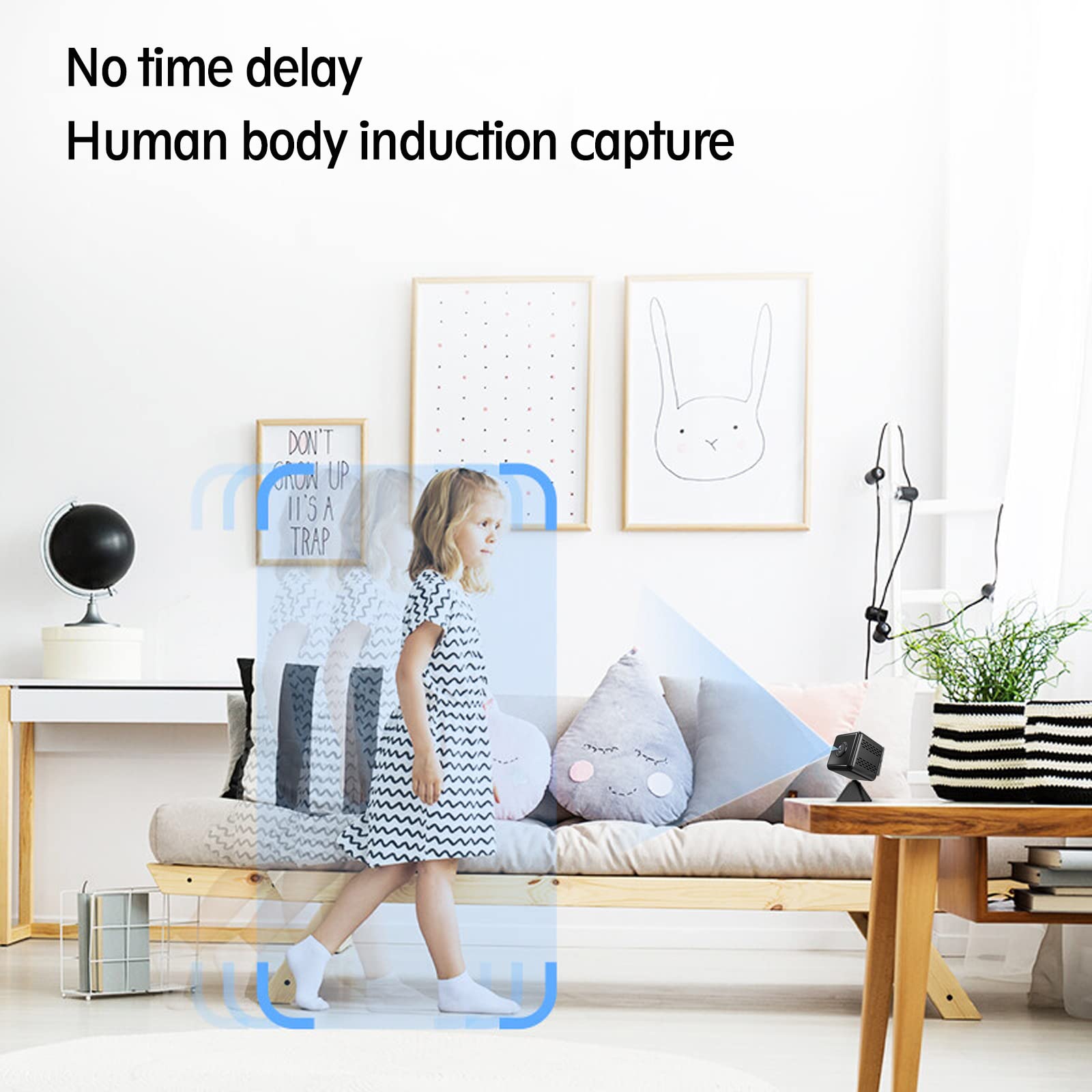 Lymoc Wireless Camera 1080P,Mini WiFi Camera Kids Pets Camera with Motion Detection Night Vision for Home Office Security,Phone Cameras for Surveillance - Size:1.5 x 1.5 x 1.5 inches