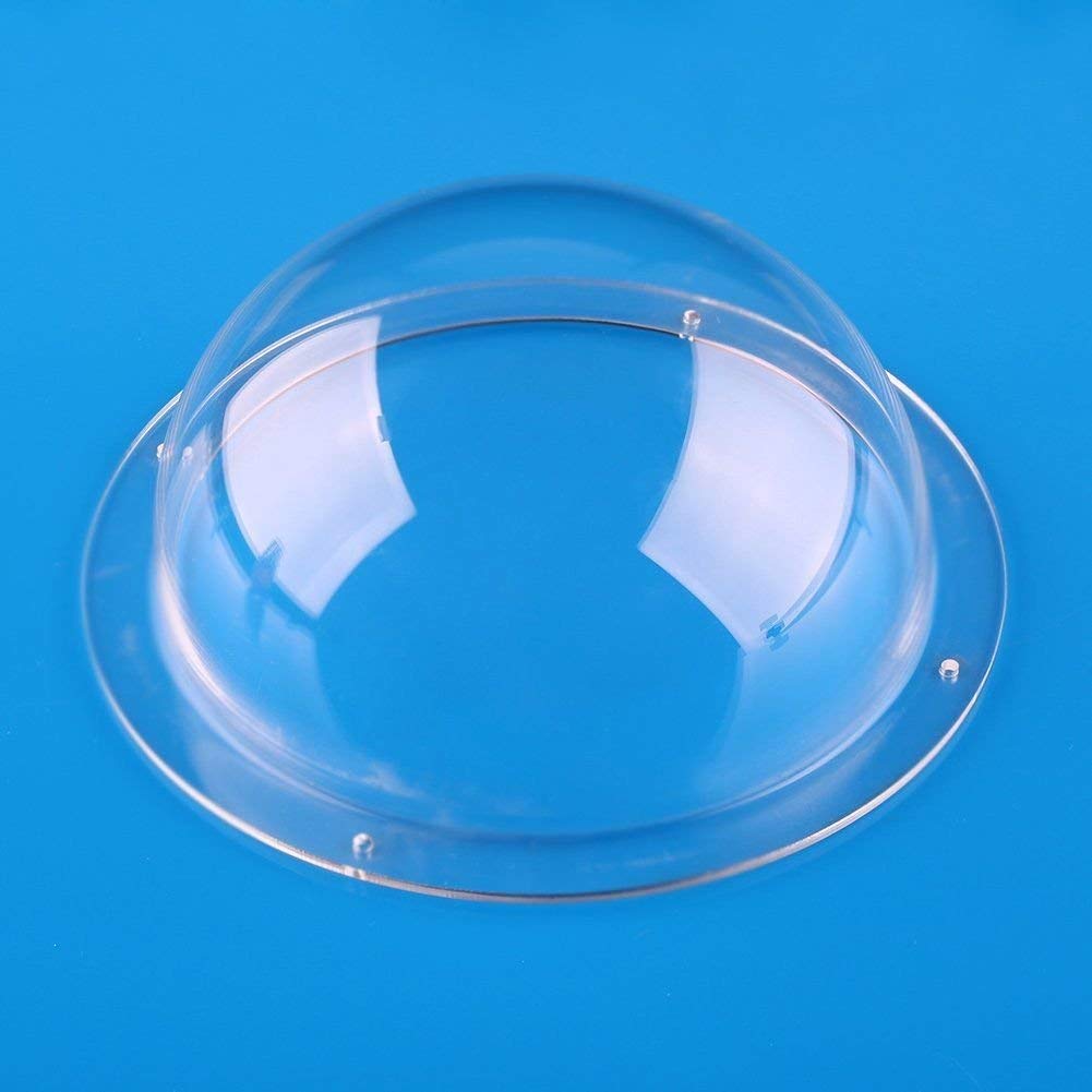Ricrrover Diameter 3.15inch/80mm w/ 4 Holes Clear Acrylic Flange Plastic Hemisphere Indoor/Outdoor CCTV Replacement Clear Dome Camera Cover Security Dome Camera Housing