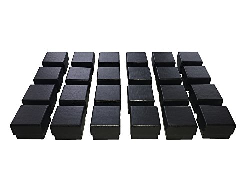 Marimor Jewelry Black Ring Gift Box with Foam and Velvet Insert Wholesale Pack of (24)