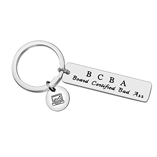 Behavior Analyst Gift BCBA Therapist Gift Board Certified Bad Ass Keychain ABA Gift Behavior Therapist Gift Special Education Gift for Behavior Analyst BCBA Specialist
