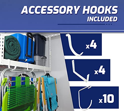 MonsterRax Overhead Garage Storage Rack- 4 x 8 Ceiling Rack for Garage Shelving, Organization, & Storage, Adjustable Hanging Storage for Bikes, Equipment & Accessories (Hammertone, 24"-45", 2-Pack).