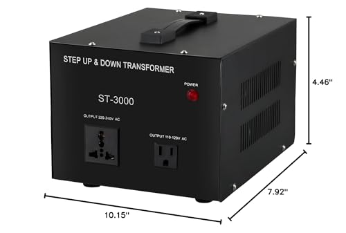 Yaeccc Voltage Converter Transformer, Step Up/Down (220V to 110V, 110V to 220V) - Efficient Power Conversion for International Travel and Home Use (3000W)