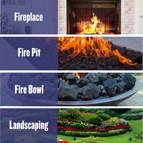 American Fireglass Extra Large Lava Rock, 3" - 6" | Use in Fireplace, Fire Pit or Bowl | Outdoor & Indoor Volcanic Rock for Natural Gas or Propane Fires | Decorative Landscaping | 10 lb Bag