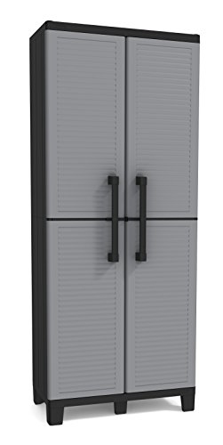Keter Space Winner Resin Garage Storage Cabinet with Doors and Shelves - Perfect for Garage and Basement Organization