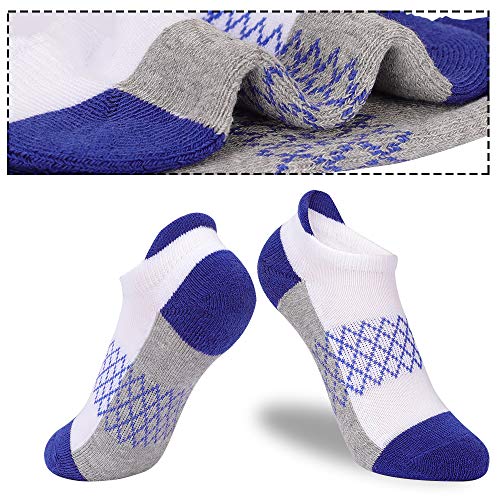 Comfoex Boys Socks 6 Pairs Ankle Athletic Sock Half Cushioned Low Cut Socks For Little Big Kids