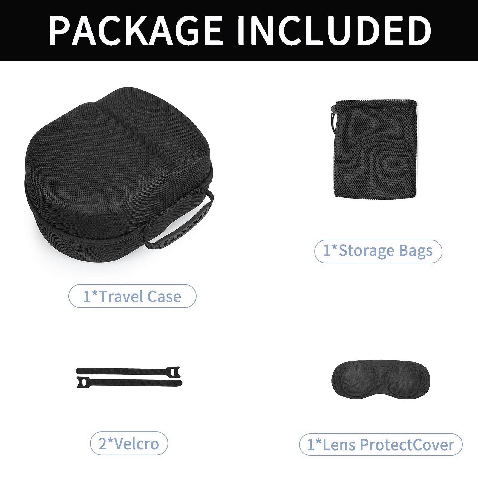 AnyTime Blades Case for Oculus Quest 2 V_r Gaming Headset Compatible with Elite Strap and More Accessories, Hard Protective Portable Carrying Travel Storage Bag