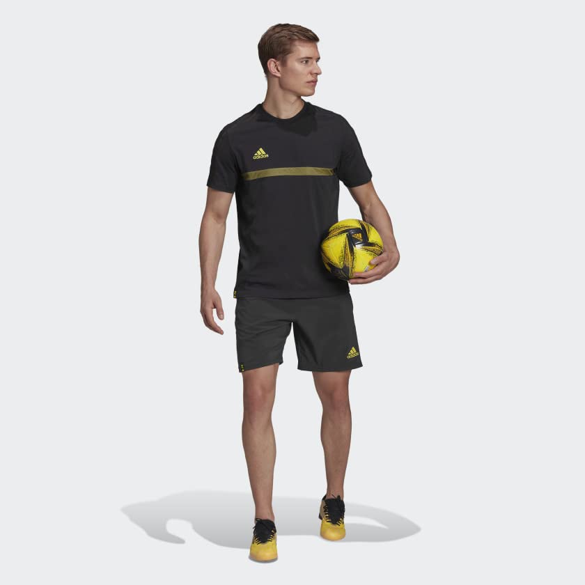 adidas Men's Soccer 3-Stripes Tee, Black, Small
