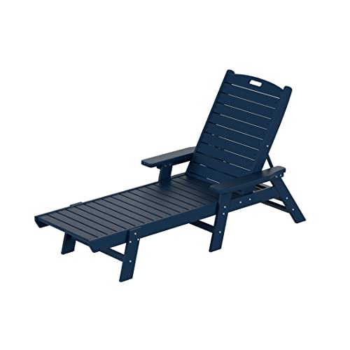 WestinTrends Malibu Poly Reclining Chaise Lounge Navy Blue