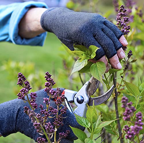 ComfyBrace Arthritis Hand Compression Gloves F.D.A. Comfy Fit, Fingerless Design, Breathable Moisture Wicking Fabric β Ease Muscle Tension, Relieve Carpal Tunnel Aches (Small)