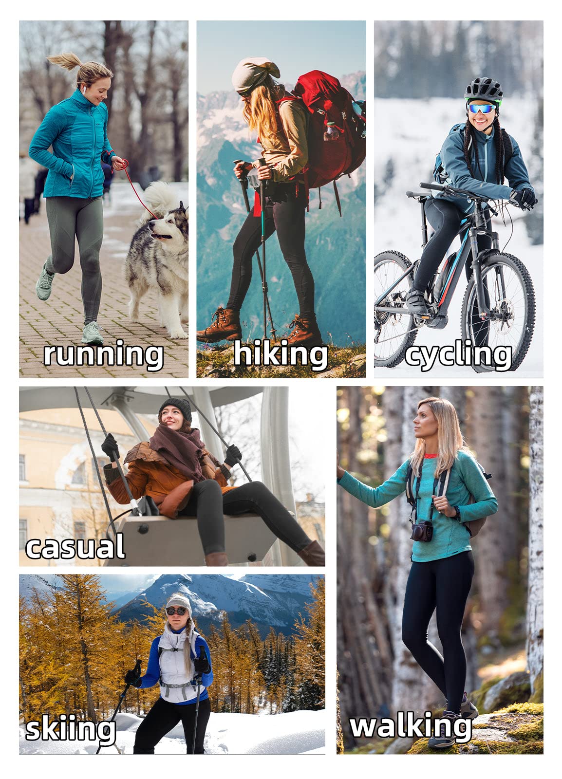 BALEAF Women's Fleece Lined Water Resistant Legging High Waisted Thermal Winter Hiking Running Pants Pockets Black Small