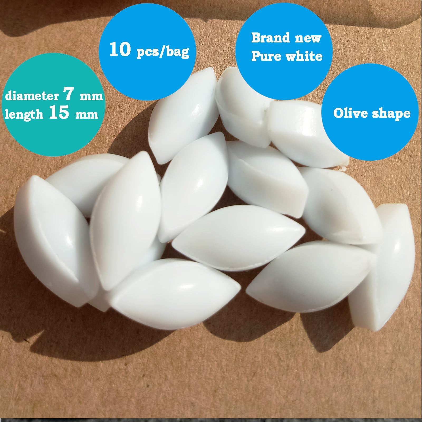 Magnetic Stirrer Stir Bar PTFE Magnetic Mixer Stir Bars (7x15mm, Olive Shape, 10pcs)