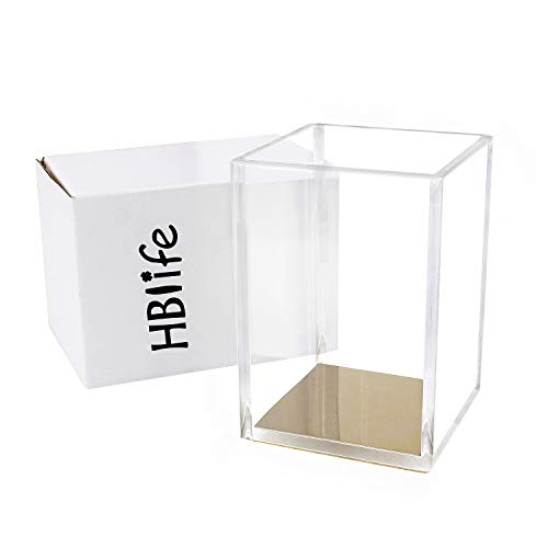 HBlife Acrylic Pencil and Pen Holder, Rose Gold Desktop Stationery Organizer Modern Design Office Desk Accessory