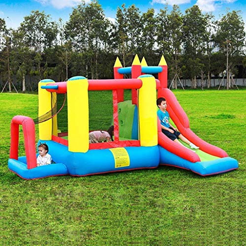 Inflatable Castle,Children's Trampoline Slide Small Home Castle Kindergarten Indoor and Outdoor Toy Playground,Colors,340 280 205cm