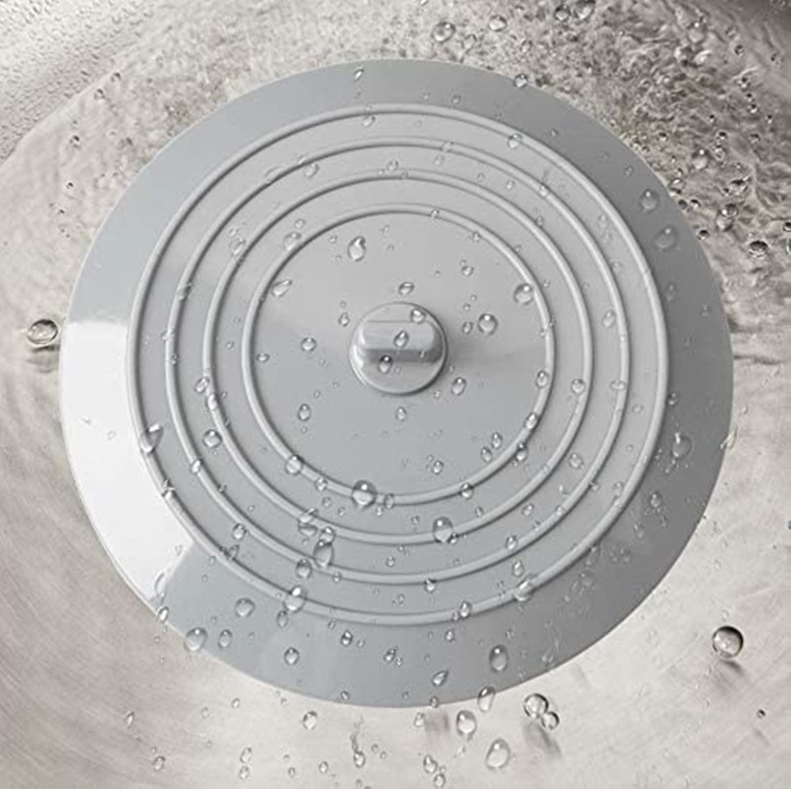 Cheeroyal 3Pcs 6 Inches Drain Stopper Silicone Bath Plug Tub Stopper Drain Plug for Kitchen, Bathroom and Laundry (gray)