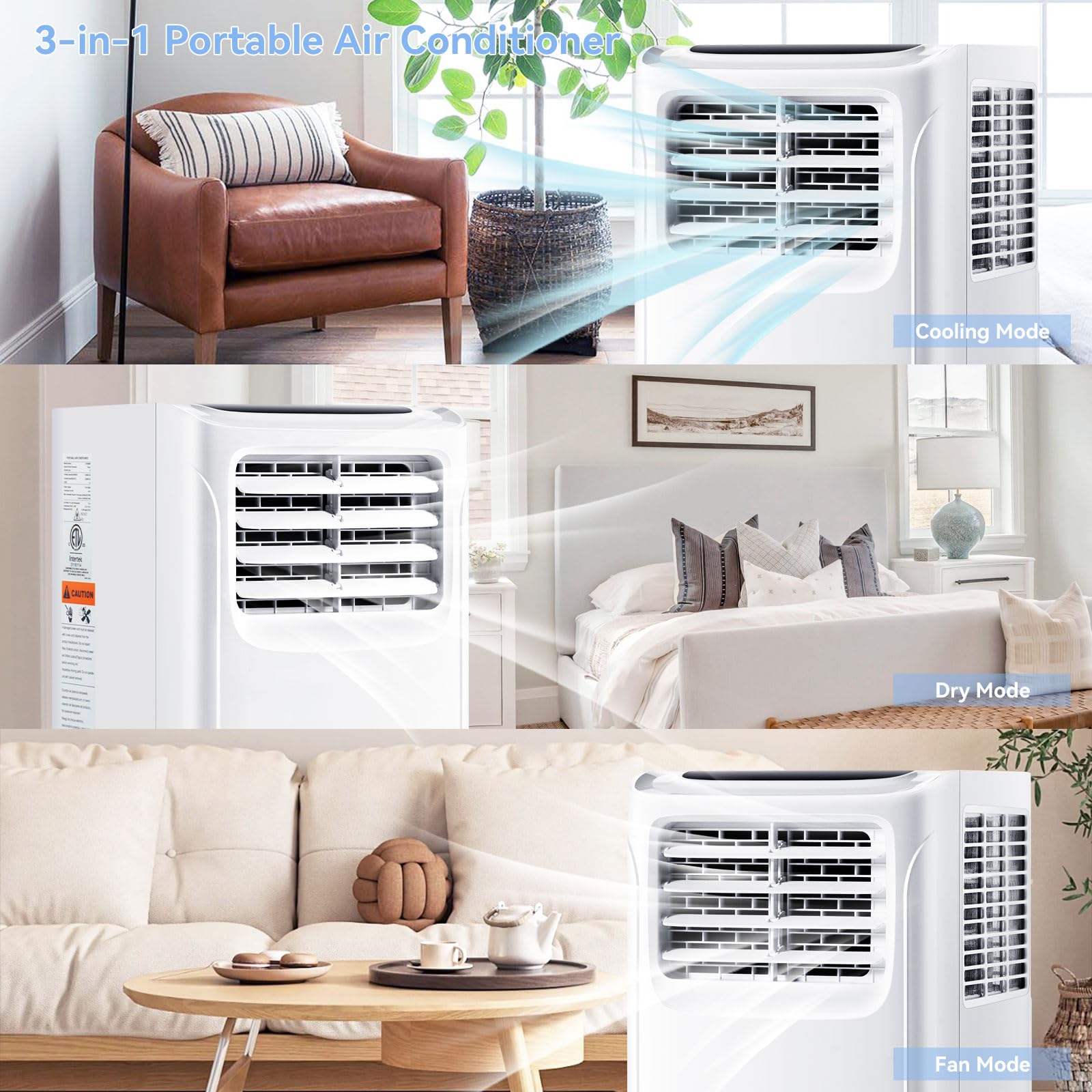 Aoxun 8,000 BTU Portable Air Conditioner, 4-IN-1 Dehumidifier, Fan W/Remote Control, 24H Timer Portable AC Unit for Home, Office, Dorm, Window Kits Included, White