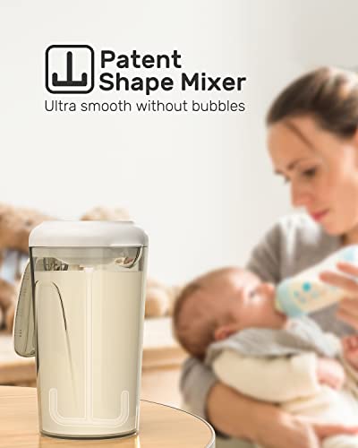Grownsy Baby Formula Mixer Pitcher 32OZ, Magnetic Charging Electric Formula Mixing Pitcher, Auto Mixing for Formula Powder, Breastmilk, Without Air Bubbles or Lumping, BPA Free, Easy to Clean