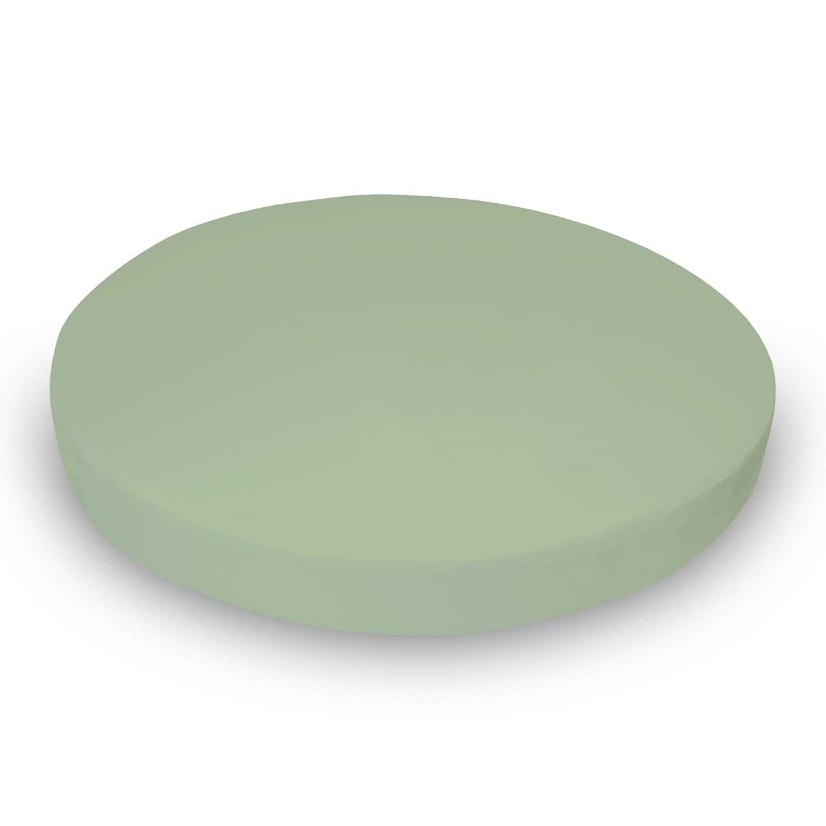 SheetWorld Fitted 100% Cotton Flannel Oval Crib Sheet, Fits Stokke Sleepi 26 x 47, Flannel - Sage, Made in USA